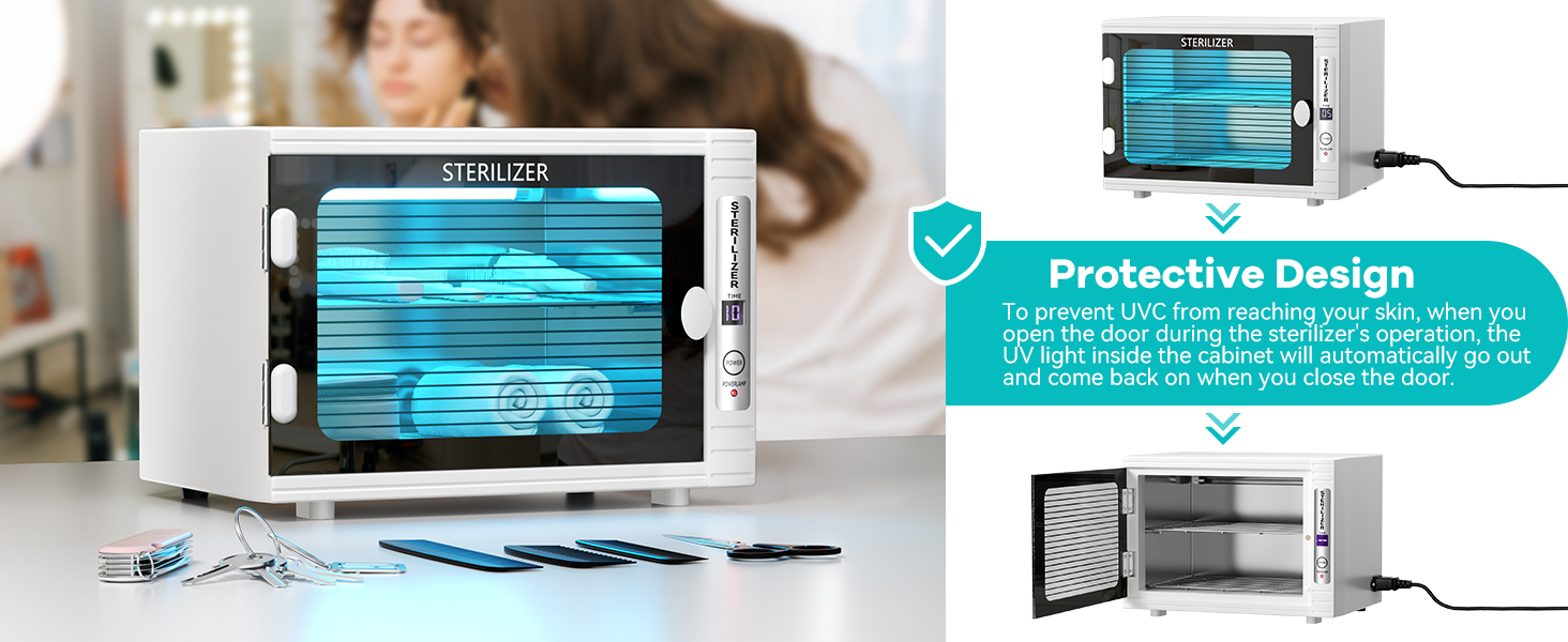 Amazon.com: VERYTOP Professional UV Sterilizer Cabinet, 12L UV Sanitizer Box UV Light Nail Tool ...