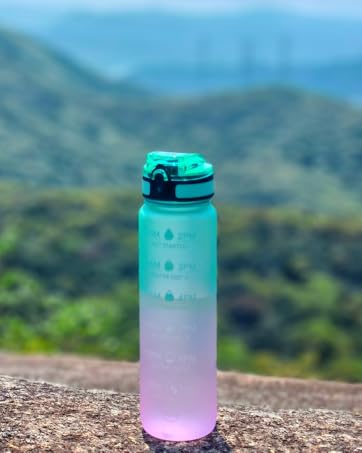 OLDLEY Botella de agua, botella de agua deportiva motivacional de 32 onzas con marcador de ...