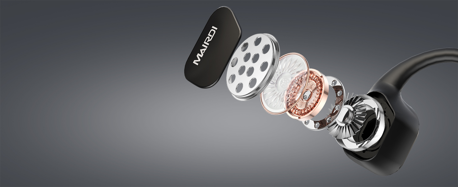 Amazon.com: MAIRDI Bone Conduction Headphone, Bluetooth Open Ear ...