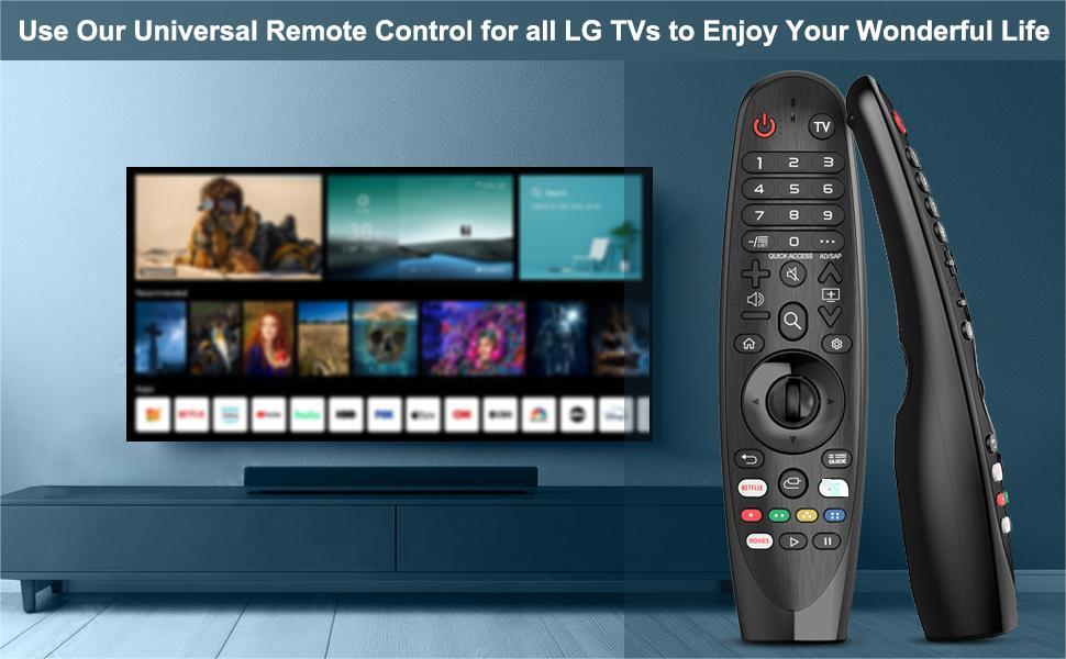 Replacement Remote Contorl Compatible with LG Smart TVs, Universal Infrared Remote with Netflix ...
