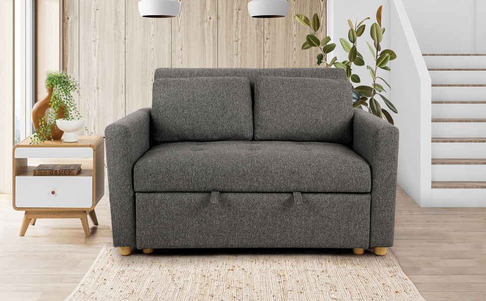 Amazon.com: SEJOV Sleeper Sofa Bed, 3-in-1 Convertible Sofa Chair, Linen Fabric Pull Out Couch ...