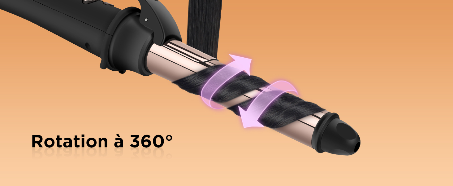 Rotation à 360°, Boucleur Automatique, PARWIN PRO BEAUTY Boucleur à Cheveux, 25mm Fer à Boucler ...