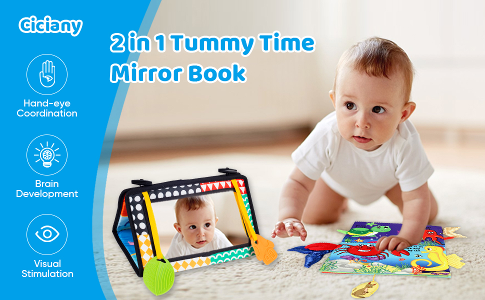 Amazon.com: Ciciany Tummy Time Baby Mirror, Tummy Time Floor Mirror ...