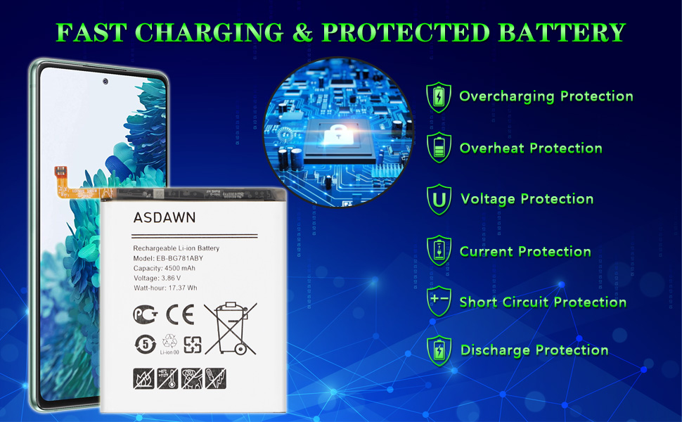 Amazon.com: ASDAWN Galaxy S20 FE Battery Replacement, EB-BG781ABY Battery for Samsung Galaxy S20 ...