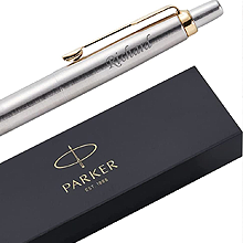 Parker Jotter Ballpoint & Fountain Pen Gift Set - Personalised Stainless Steel - Perfect for ...