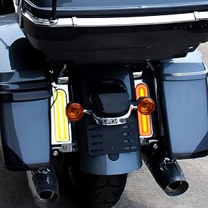 Amazon.com: KAKABAS Black Rear Fender Saddlebag Side Lights, LED Auxiliary Lamp Run/Brake/Turn ...