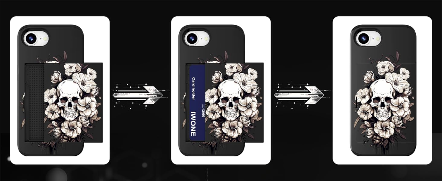 Amazon.com: IWONE Compatible with iPhone 16e Case 2025 Cute with Card Holder/Slot Wallet Phone ...