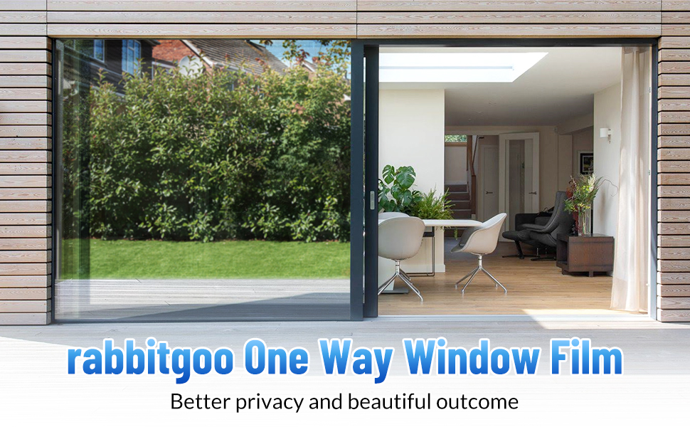 Amazon.com: rabbitgoo Window Film One Way Daytime Privacy Window Tinting Film for Home Sun ...