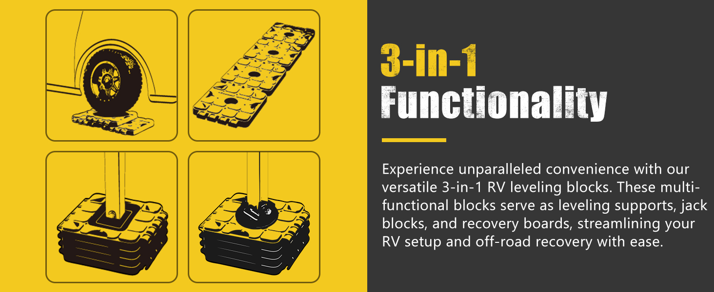 Amazon.com: BUNKER INDUST RV Leveling Blocks/Stackable Jack Blocks ...