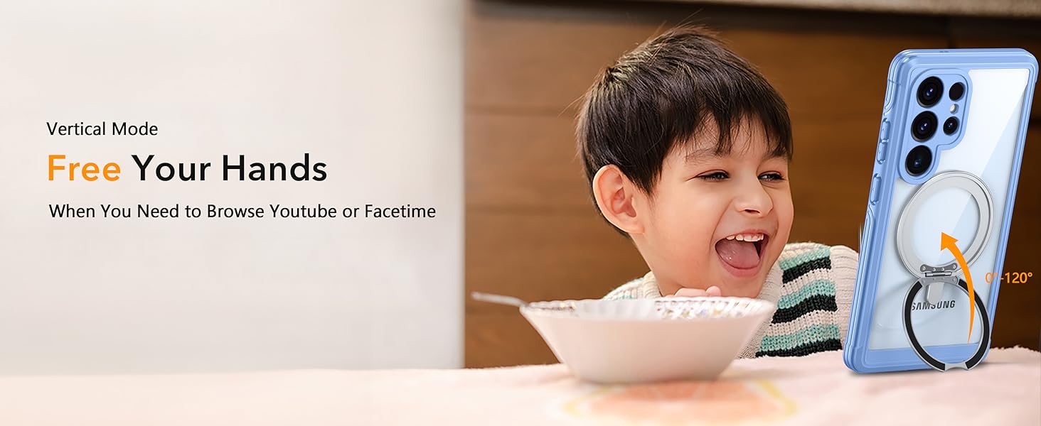 Amazon.com: Nineasy 360° Rotatable Magnetic Stand for Samsung Galaxy S25 Ultra Case[Fit for ...