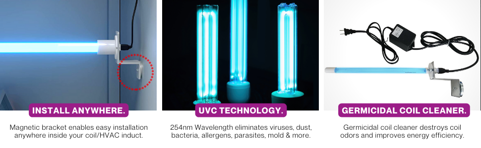 Amazon.com: 24V Air Whole House UV UVC Light system for inDuct for HVAC AC Air Conditioning Duct ...