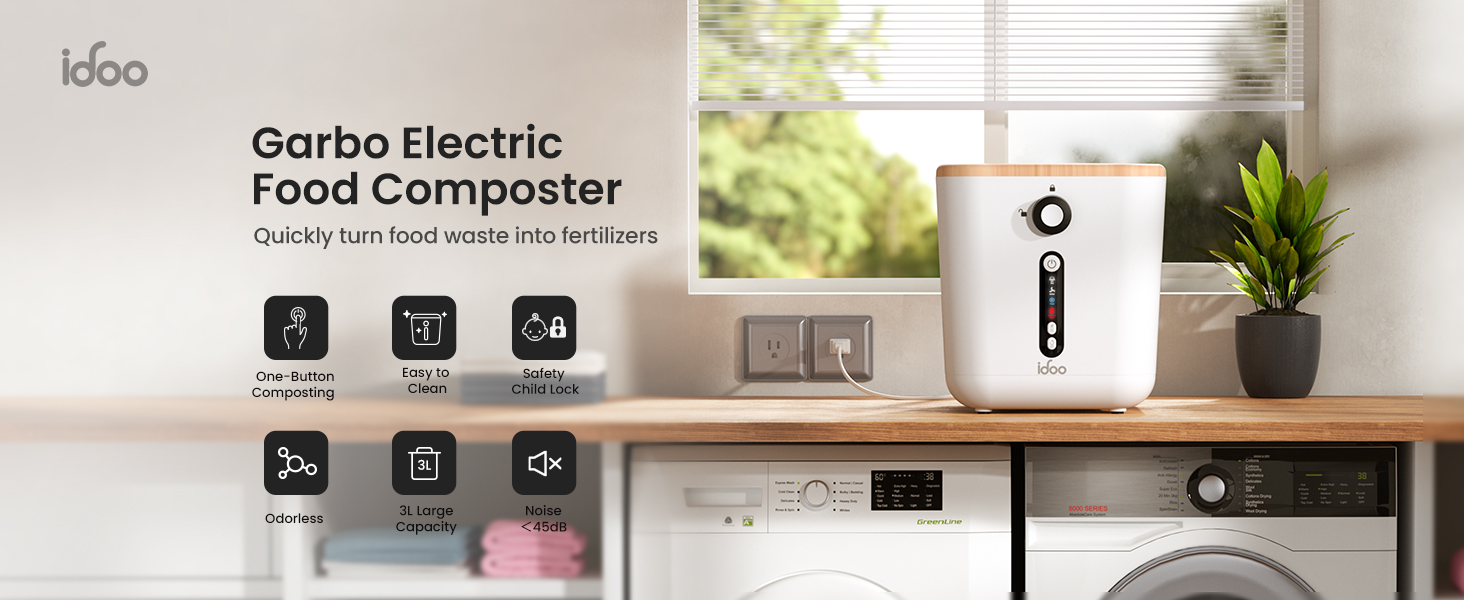 Amazon.com : Smart Electric Kitchen Composter, iDOO Compost Bin ...