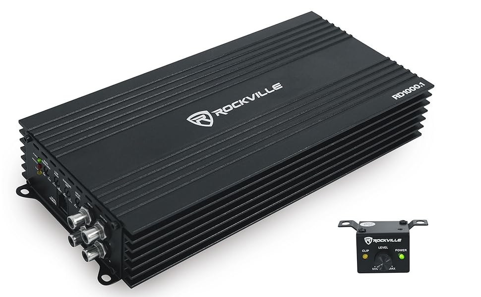 Amazon.com: Rockville RD1000.1 4000W Peak / 1000W RMS Mono 1-Ohm Car Amplifier, Class-D, Metal ...