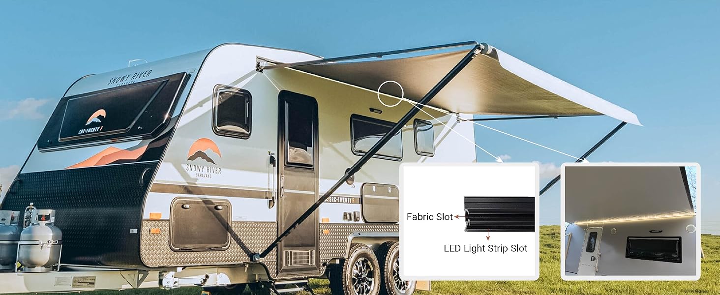 Amazon.com: YESCAMP Manual RV Awning Complete Kit Retractable Camper Awning for RV or Trailers ...