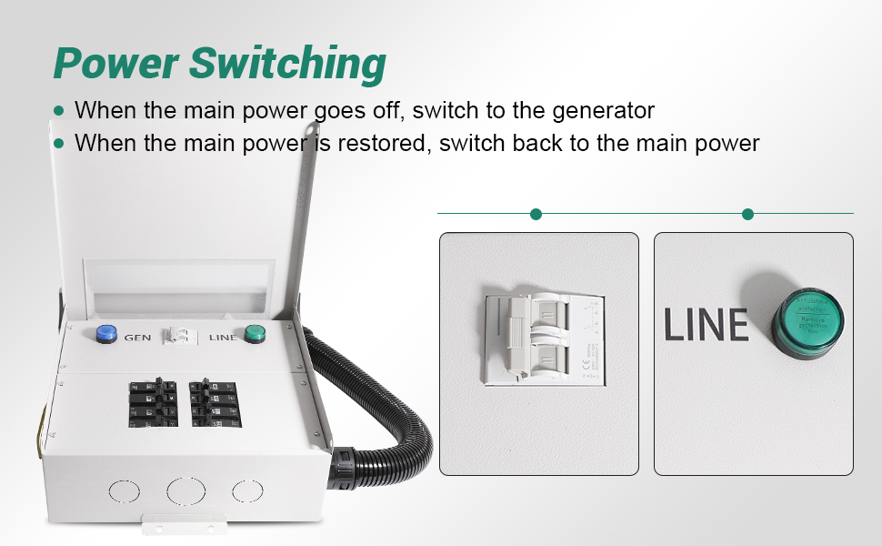 Amazon.com: 50 Amp Transfer Switch Kit with Multiple 50A, 20A, 30A, 15A Circuit Breakers, 8 ...