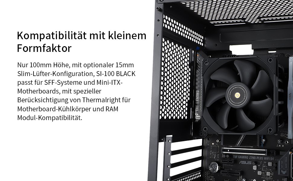 Thermalright SI-100 - Raffreddatore ad aria CPU, 6 × 6 mm Heat Pipes, TL-E12B PWM silenzioso ...