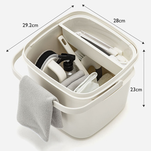 Amazon｜[ケユカ] KEYUCA 四角い 収納バケツ 9L 収納ボックス (仕切り・目盛付き スタッキング可能 ふた付き) 掃除用具 おもちゃ ホワイト｜バケツ オンライン通販