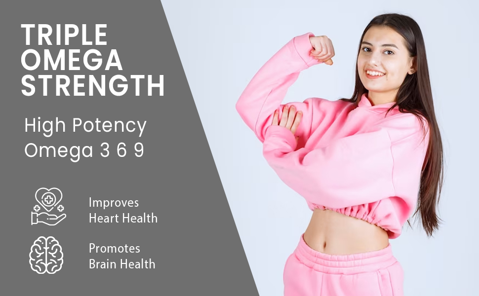 JBPS NUTRA vegan Omega 369 2000mg | Omega3 ALA 1000mg Omega 6 LA 274mg Omega 9 OA 400mg | Heart ...