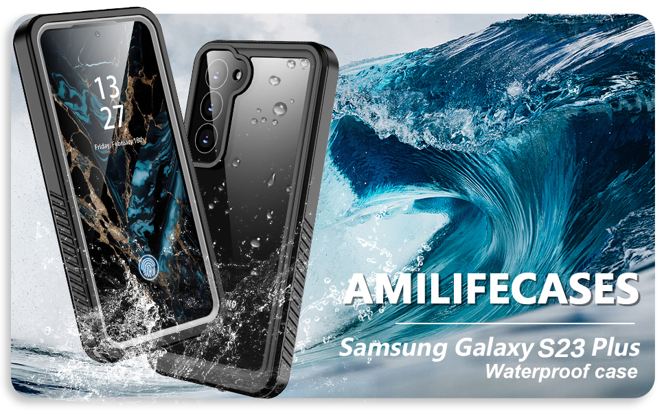 Amazon.com: AMILIFECASES Clear Samsung Galaxy S23 Plus Case with Screen Protector,Waterproof ...