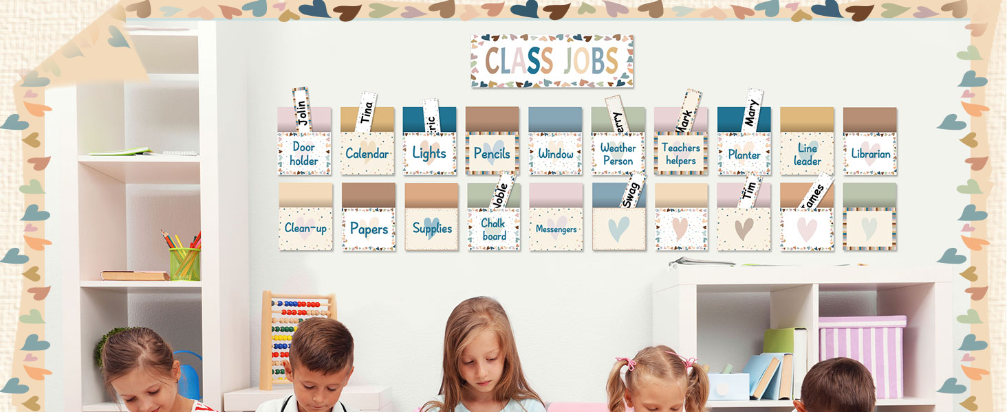 Amazon.com: 81 Piece Boho Class Jobs Bulletin Board Boho Welcome ...