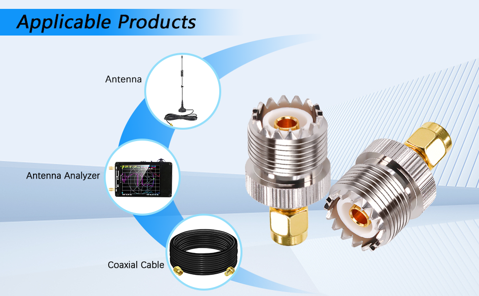 TUOLNK SMA PL259 Adapter - Male SMA to PL-259 Female UHF Coax Connector for CB Radio - 2PCs ...