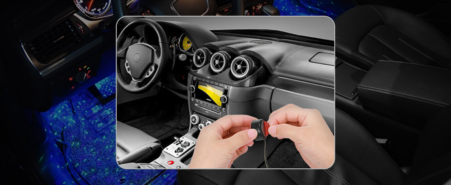 Amazon.com: MIHAZ Smart Car LED Strip Lights, RGB Neon Interior Car Light Music Sync 16 Million ...