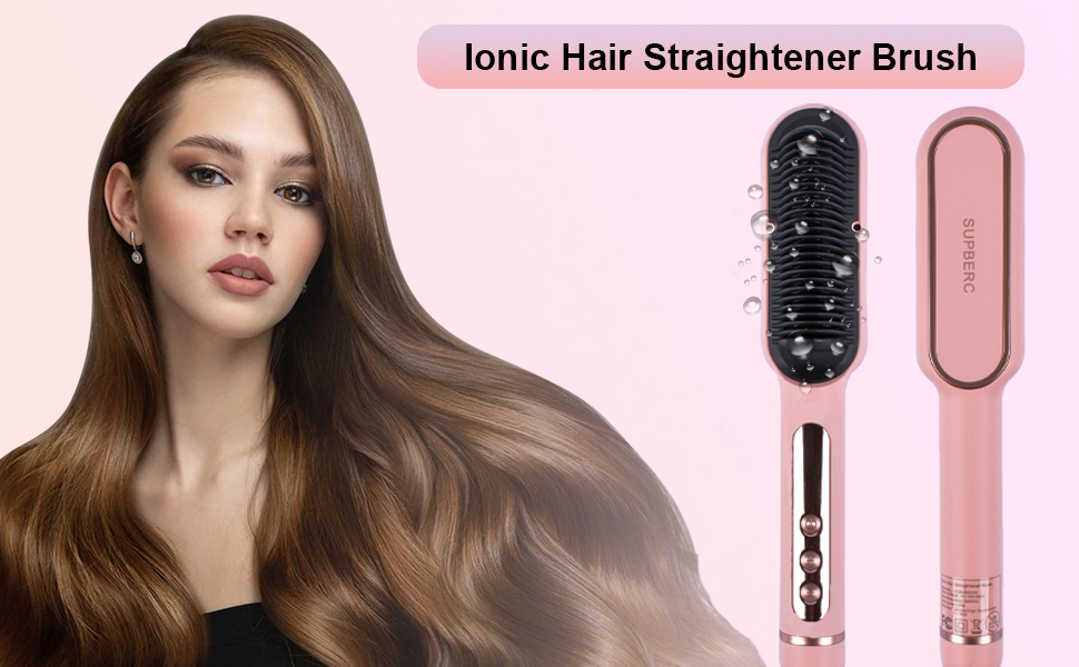 Amazon.com : Negative Ionic Hair Straightener Brush with 9 Temp Settings, 30s Fast Heating Hair ...