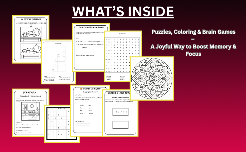 Amazon.com: Memory Activity Book for Adults and Seniors: Stress Free and Relaxing Large Print ...