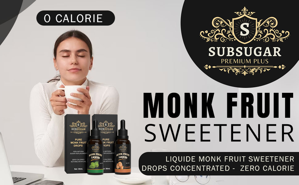 Amazon.com: SubSugar Organic Monk Fruit Drops Pure Liquid Sweetener No Erythritol Concentrated ...