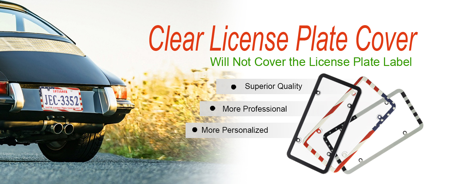 Amazon.com: LoyaGour 2Pack License Plate Cover and Frames,Clear Front and Rear License Plate ...