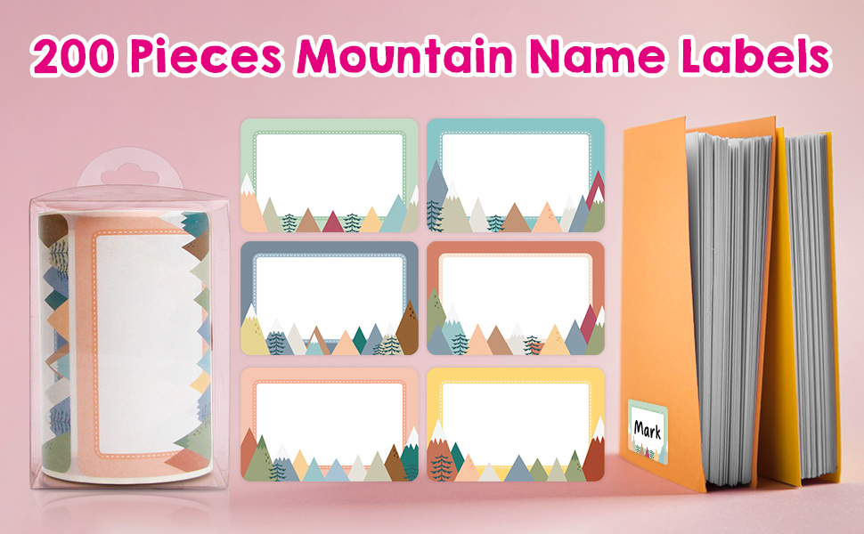 Amazon.com : Worldbazaar Name Tag Stickers 200PCS Moving Mountains Tags ...