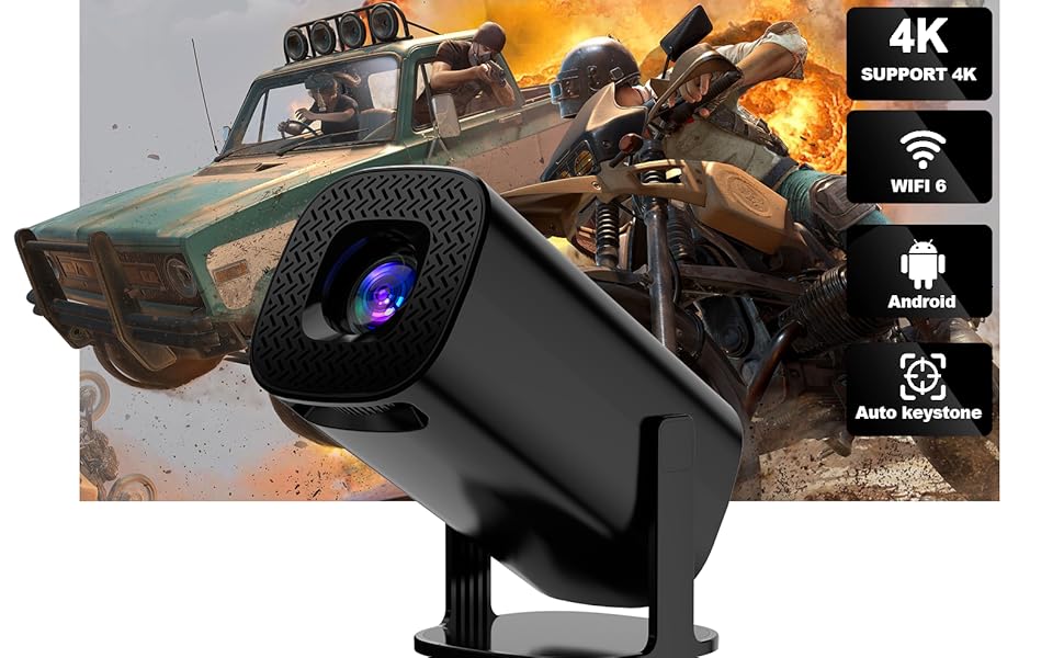 Amazon.com: BOXPUT P30 Mini Projector 4K 720P Portable Projector with WiFi and Bluetooth Android ...