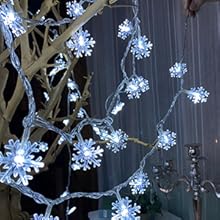 Amazon.com: 100 LED Christmas Snowflake Lights, 32ft Snowflake Fairy ...