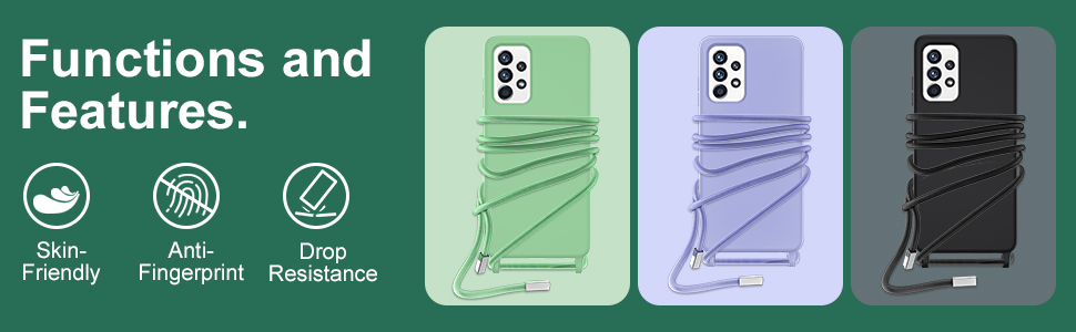 LeYi Fundas con Correa para Samsung Galaxy A52S 5G / A52 / A52 5G, Carcasa con 2× Protector de ...