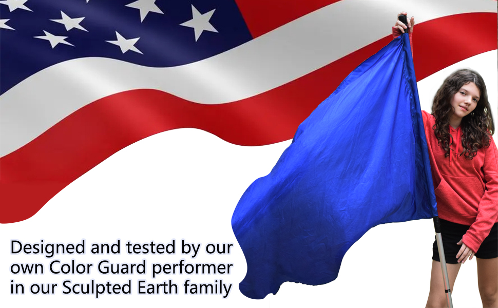 Amazon.com : Color Guard Flags with Pole- Lightweight Spinning Flags for Performances 3 Colors ...