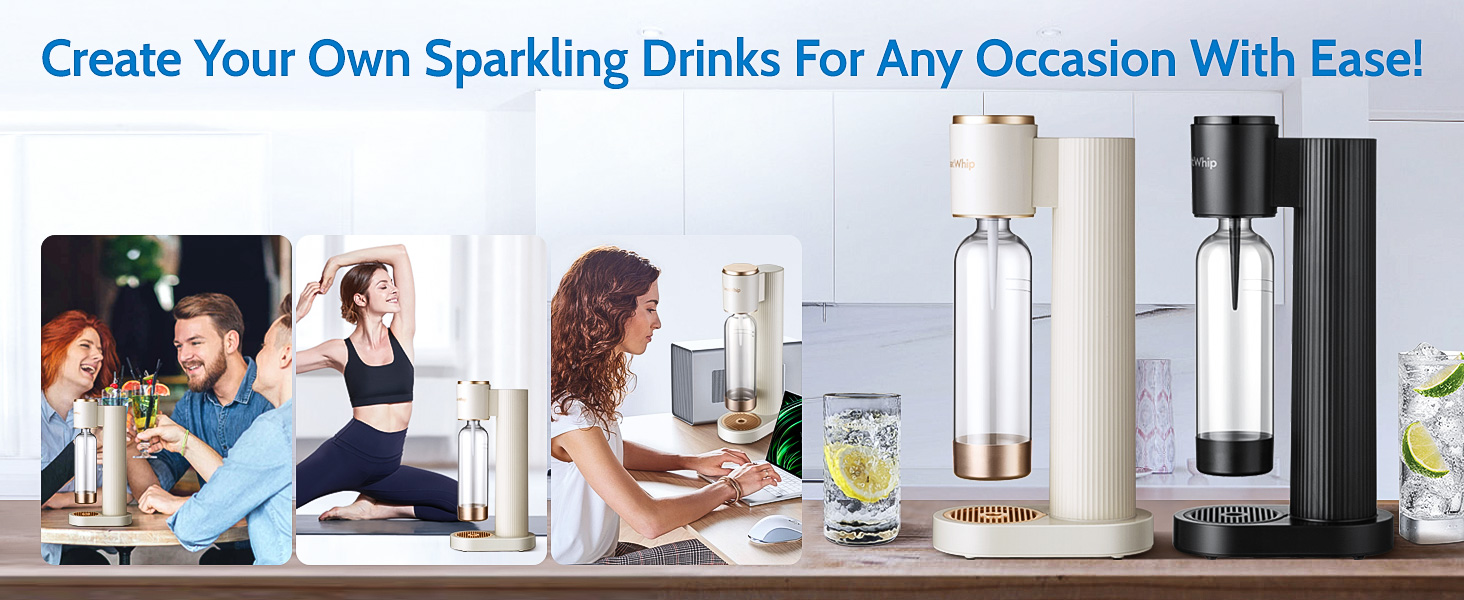 Amazon.com: GreatWhip Sparkling Water Maker Soda Maker Machine for Home with 1L BPA Carbonating ...