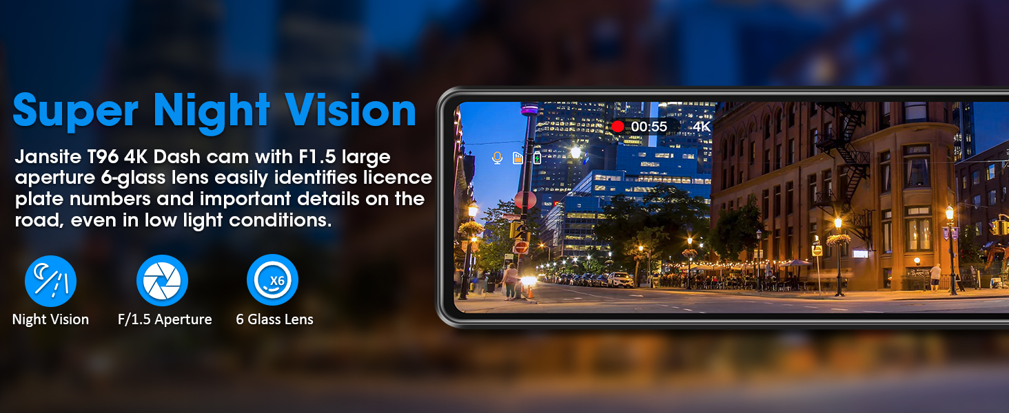 Amazon.com: WiFi 4K Rear View Mirror Camera 12" Mirror Dash Cam Front and Rear w 64G TF Card WDR ...