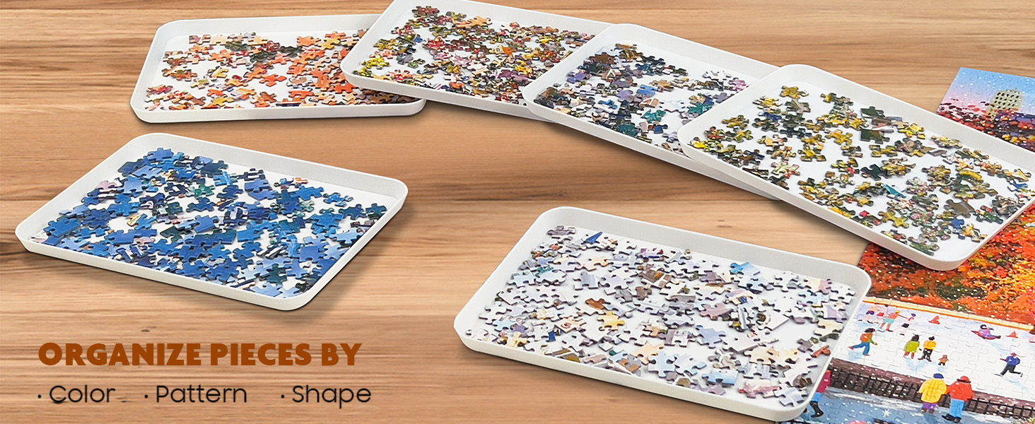 Amazon.com: Nariolar 11.5 x 8.3 in Puzzle Sorting Trays Stackable, 6-Pack Puzzle Piece Sorter ...