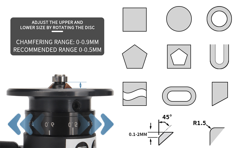 Portable Pneumatic Chamfering Tool Deburring Trimming 45 Degree Ultra Light Handheld Linear