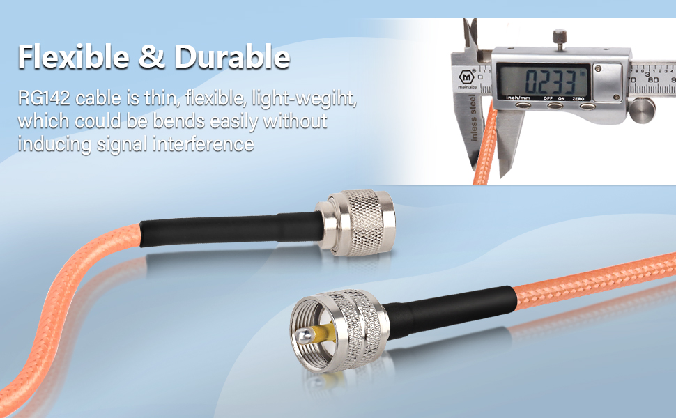 Amazon.com: MOOKEERF 2PCS 3FT RG142 UHF Male to Male Coaxial Cable, Low Loss, Low VSWR ...