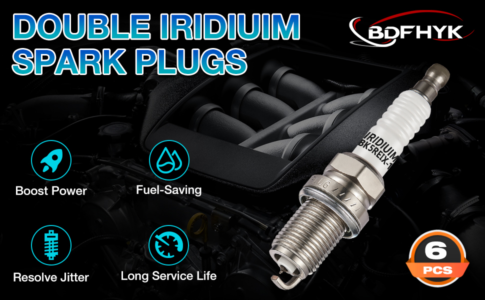 BDFHYK - Juego de 6 bujías de iridio compatibles con Nissan Acura Honda, Toyota Kia INFINITI, 1 ...