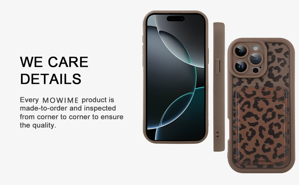 Amazon.com: MOWIME Compatible with iPhone 14 Pro Max Case with Card Holder, Cheetah Print ...