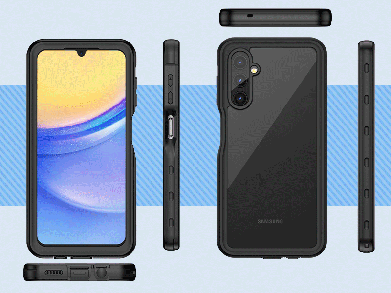 Amazon.com: Lanhiem for Samsung Galaxy A15 5G Case, IP68 Waterproof Dustproof, Built-in Screen ...