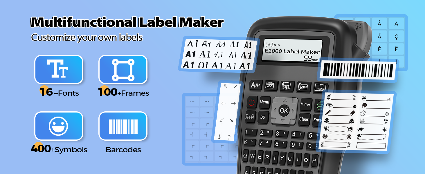 Amazon.com : Handheld Label Maker Machine with Keyboard - E1000 Pro ...