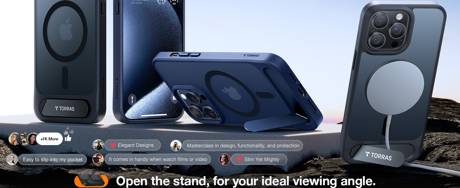 Amazon.com: TORRAS Strong Magnetic & Seamless Stand for iPhone 13 Pro Max Case, Fit for MagSafe ...