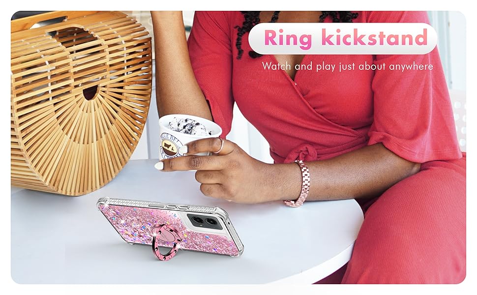 Amazon.com: Silverback for Moto G 5G 2024 Case, Moving Liquid Holographic Sparkle Glitter Case ...