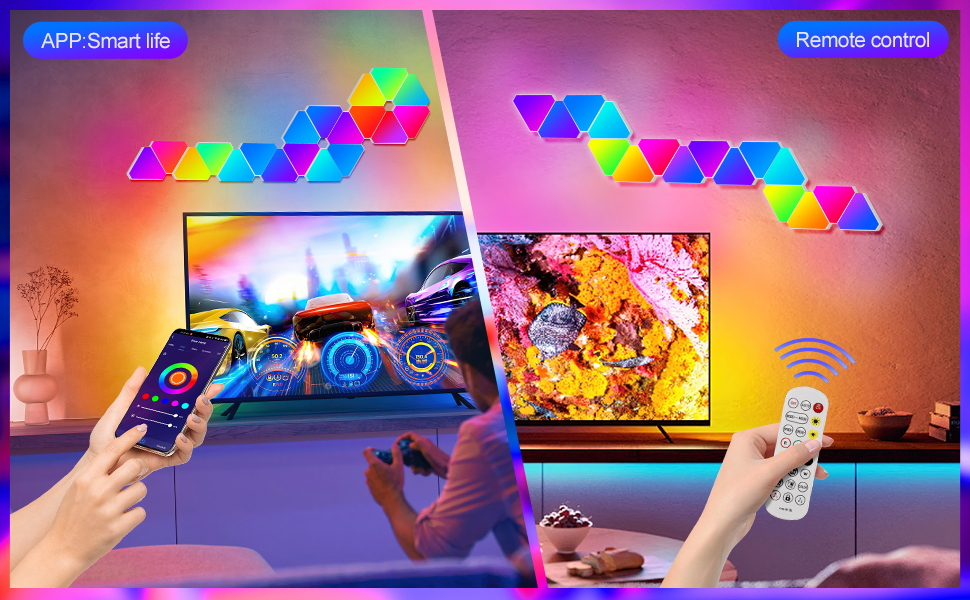 ZONJIE Triangle LED Light Panels - 8 Pack Triangle LED Lights for ...