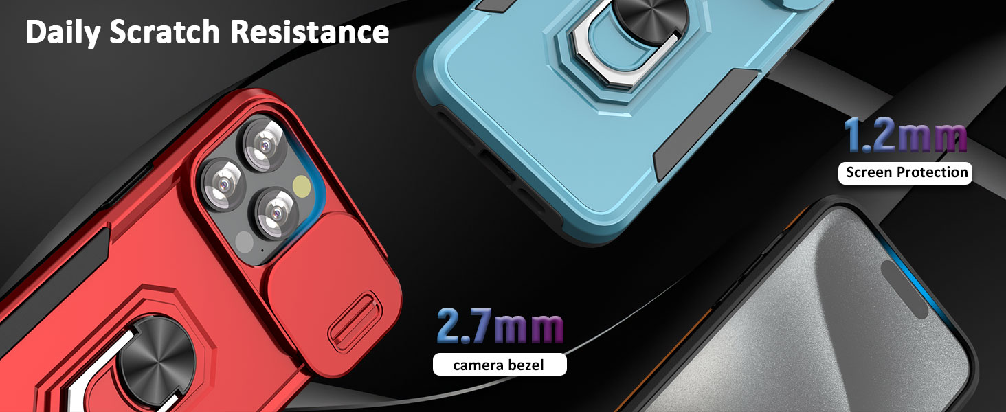 Amazon.com: ADDIT iPhone 15 Pro Max Case with Slide Camera Cover and Stand Ring, Support Magnet ...