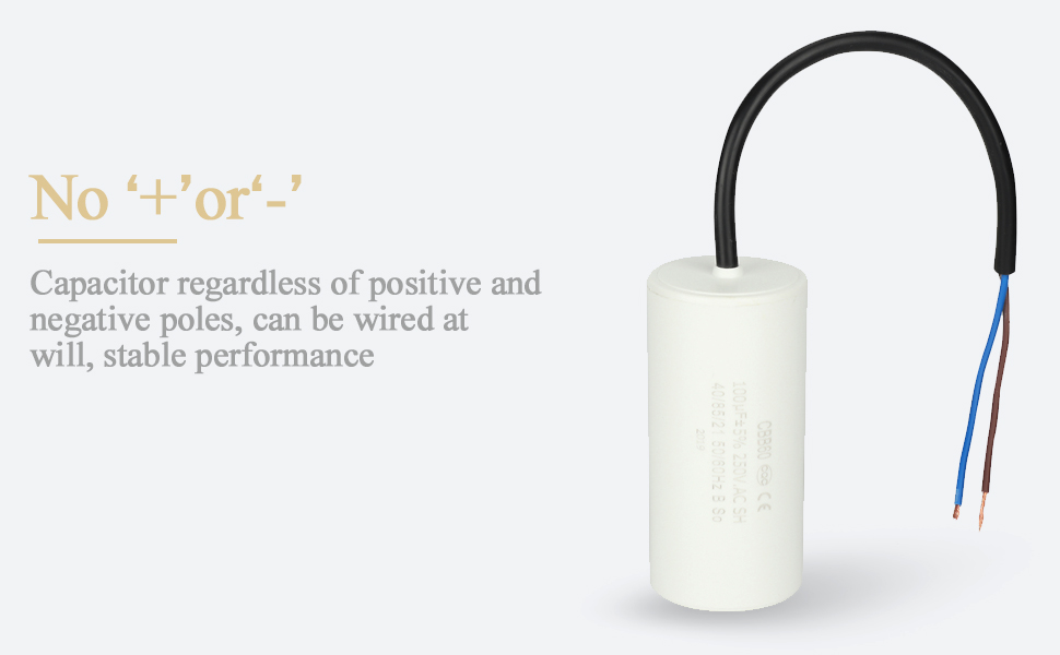 Amazon.com: CBB60 Run Capacitor with Wire Lead 250V AC 100uF 50/60Hz Run Round Capacitors for ...