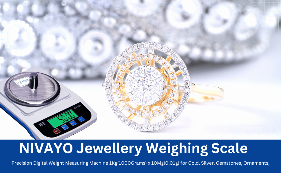 NIVAYO Jewellery Weighing Scale -Precision Digital Weight Measuring Machine 1Kg(1000Grams) x ...